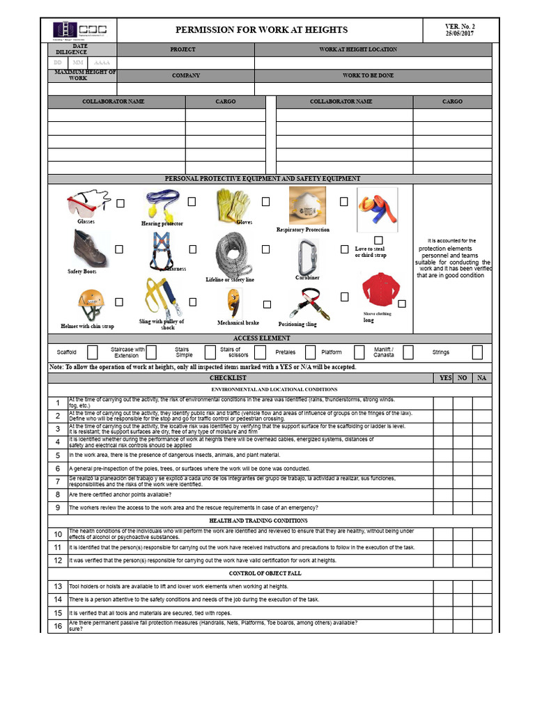 Permit For Work at Heights | PDF | Ladder | Personal Protective Equipment