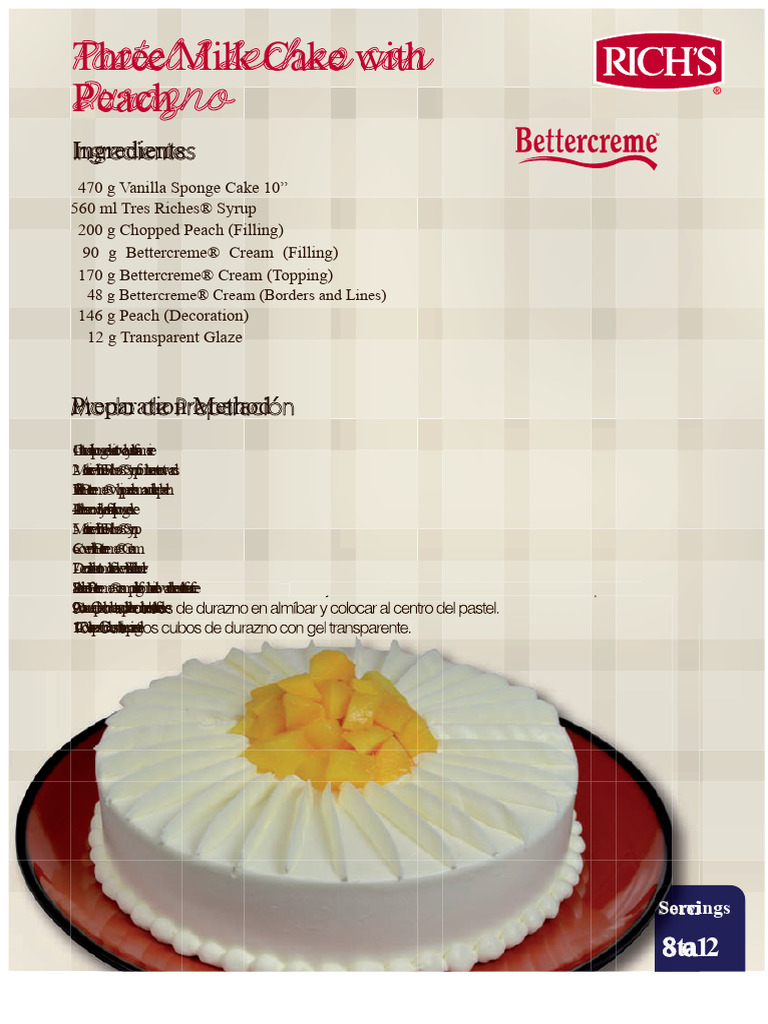 Three Milk Cake with Peach | PDF