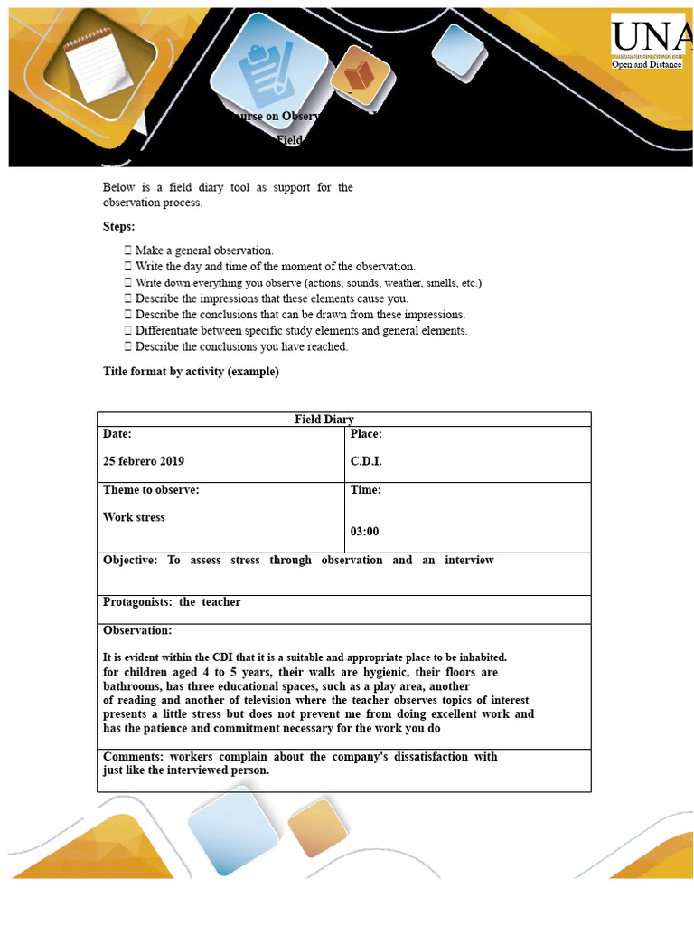 Annex 1 - Field Diary Interview | PDF