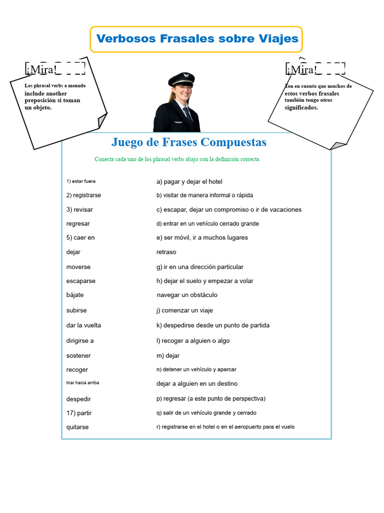 verbos compuestos sobre viajar | PDF | Aeropuerto | Transporte
