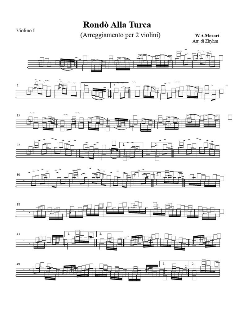 Violino - W.A. Mozart - Marcia Turca (Rondò Alla Turca ...