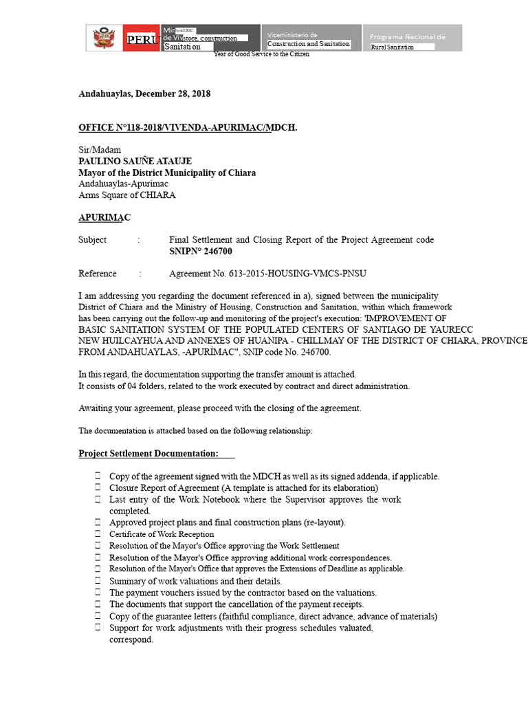 CLOSING LETTER OF AGREEMENT-chiara.docx | PDF