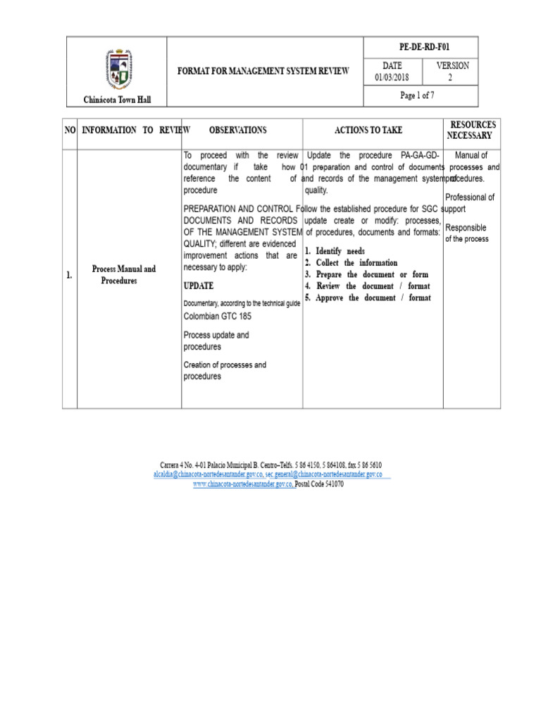 Management System Review Format | PDF | Computing