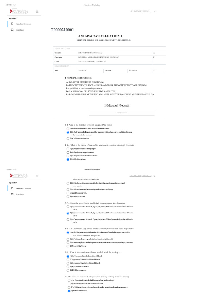 DEFENSIVE DRIVING EXAM 11.25.2021 | PDF | Evaluation | Driving Under ...