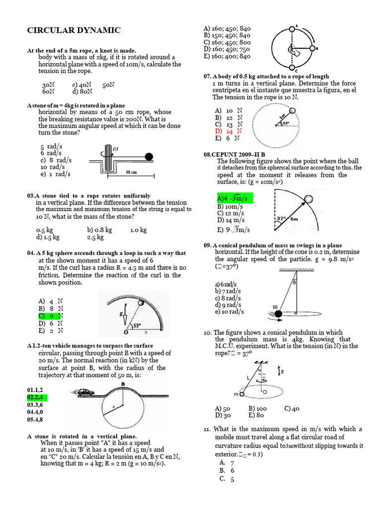 Session 11 - Circular Dynamics | PDF | Force | Acceleration
