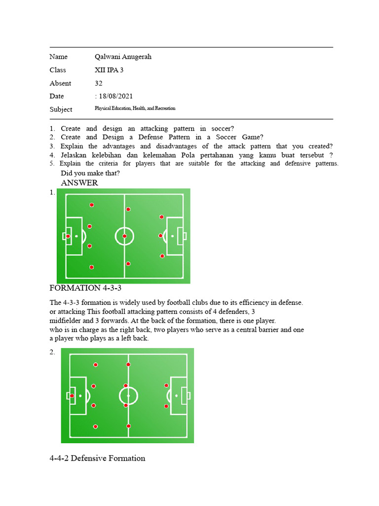 Soccer Attacking and Defensive Patterns | PDF