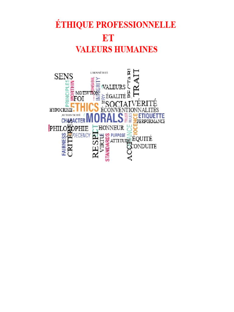 Éthique Professionnelle et Valeurs Humaines | PDF | Amour | Moralité