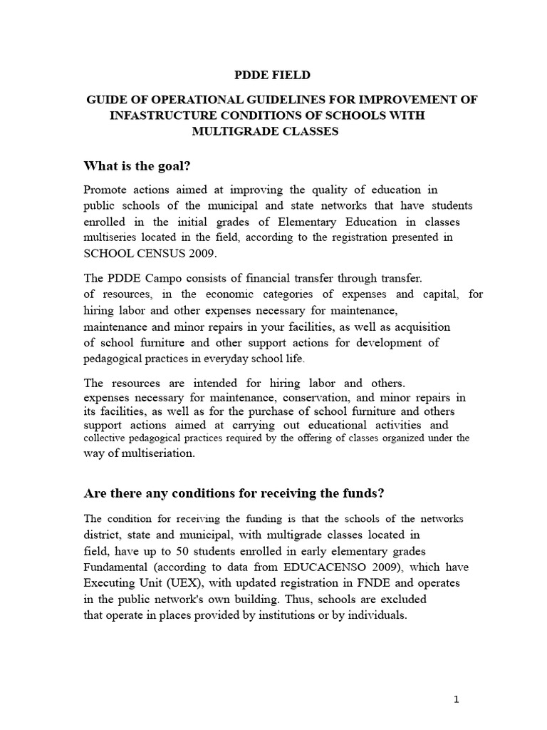 Operational Guidelines for School Upgrades | PDF | Infrastructure