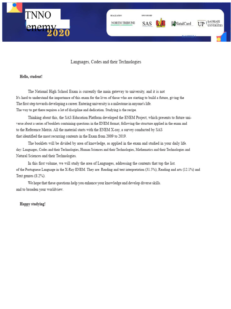 ENEM Study Guide: Languages & Codes | PDF