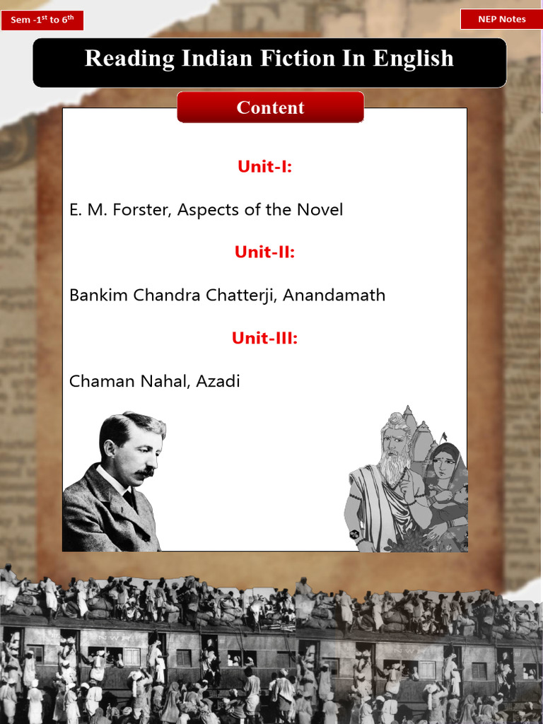 Indian Fiction: Forster & Anandamath Insights | PDF