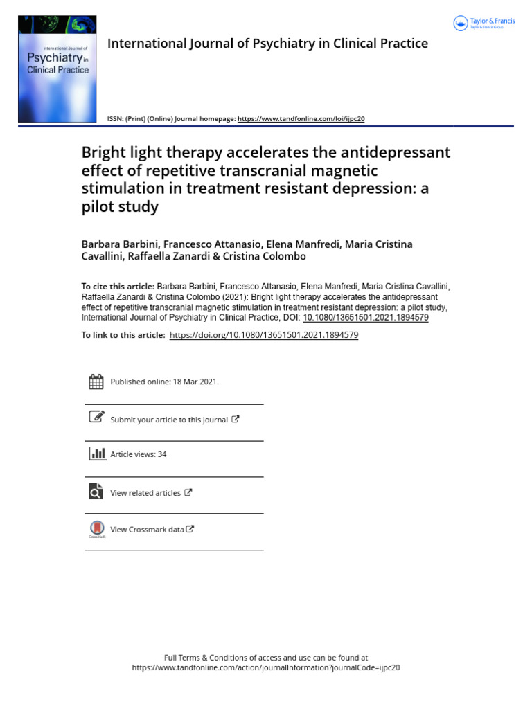 12. Bright Light Therapy | PDF | Major Depressive Disorder | Health Care