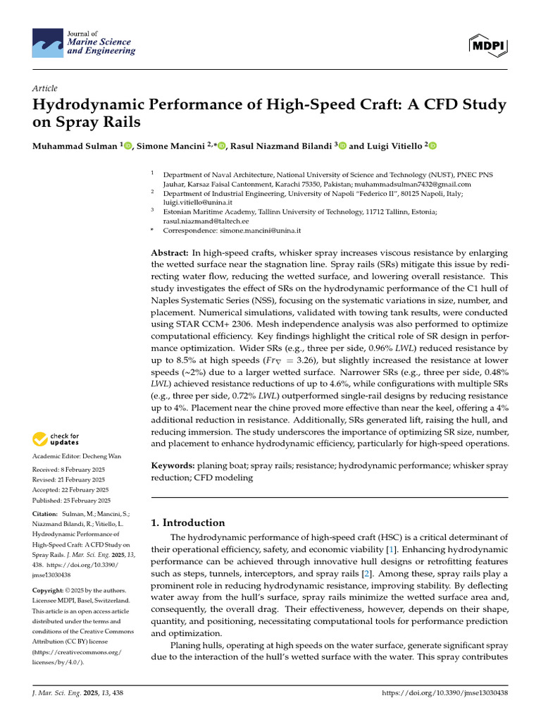 Spray Rails Impact on High-Speed Craft Performance | PDF | Continuum ...