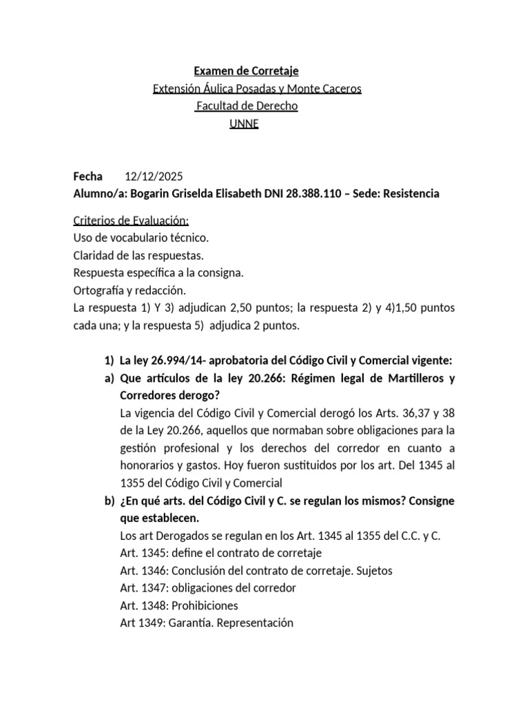 Parcial - Bogarin Griselda Elisabeth - Sede Resistencia | PDF | Propiedad