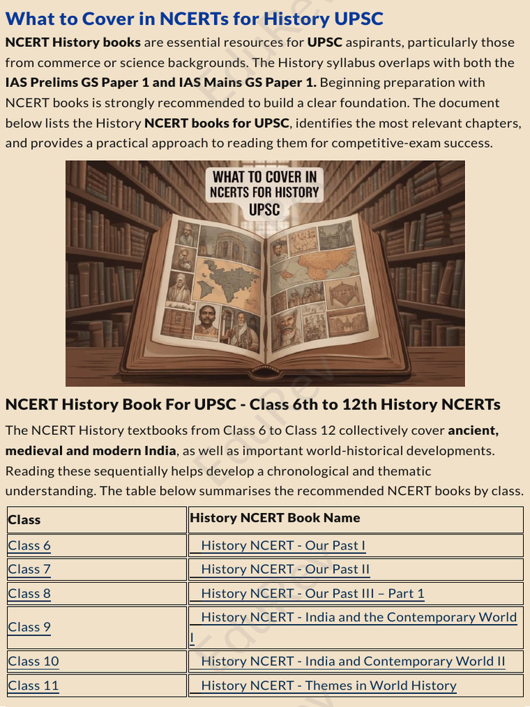 EduRev - What To Cover in NCERTs For History UPSC | PDF | Nationalism ...