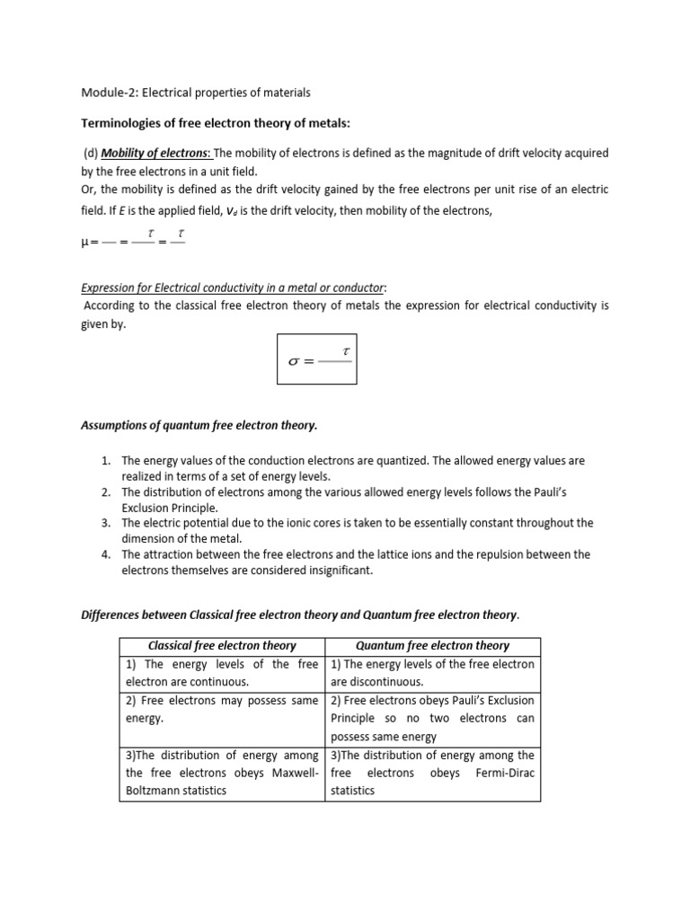 Module-2 & Module-3 Partial | PDF | Superconductivity | Electrical Resistivity And Conductivity