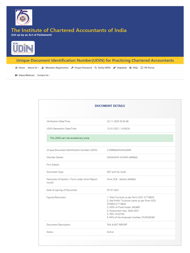 Udin Verification Sanjay Kumar | PDF