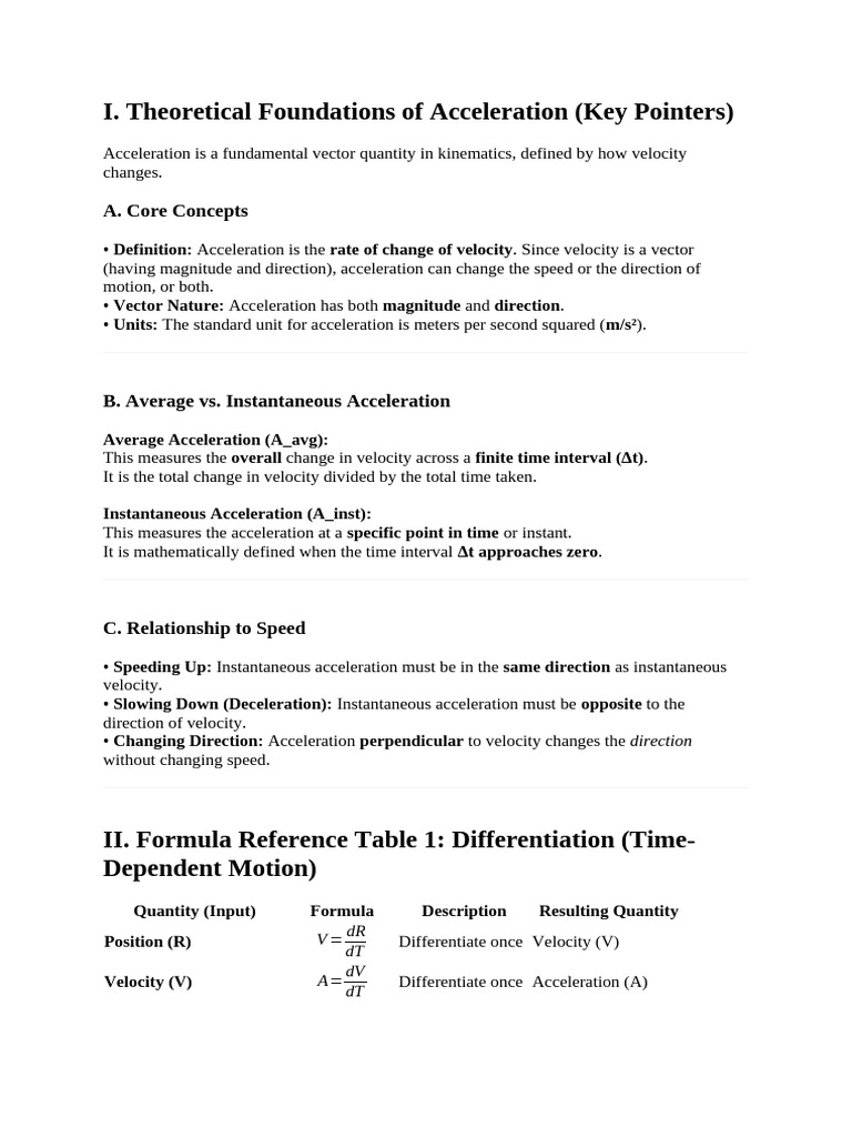 KinematicsL3 Notes | PDF | Acceleration | Velocity