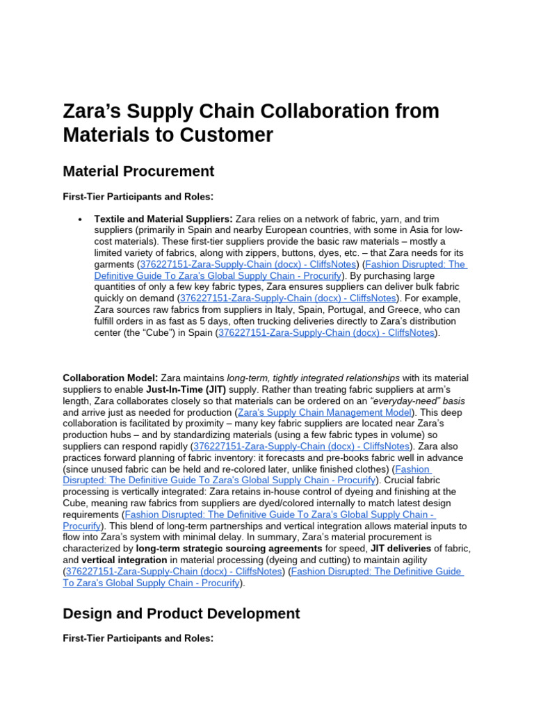 Zara's Agile Supply Chain Strategy | PDF | Supply Chain | Logistics