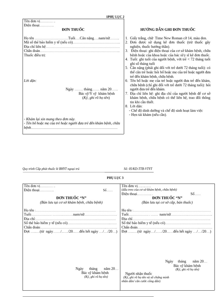 SOP.05 - Quy Trinh Cap Phat Thuoc Le BHYT Ngoai Tru | PDF