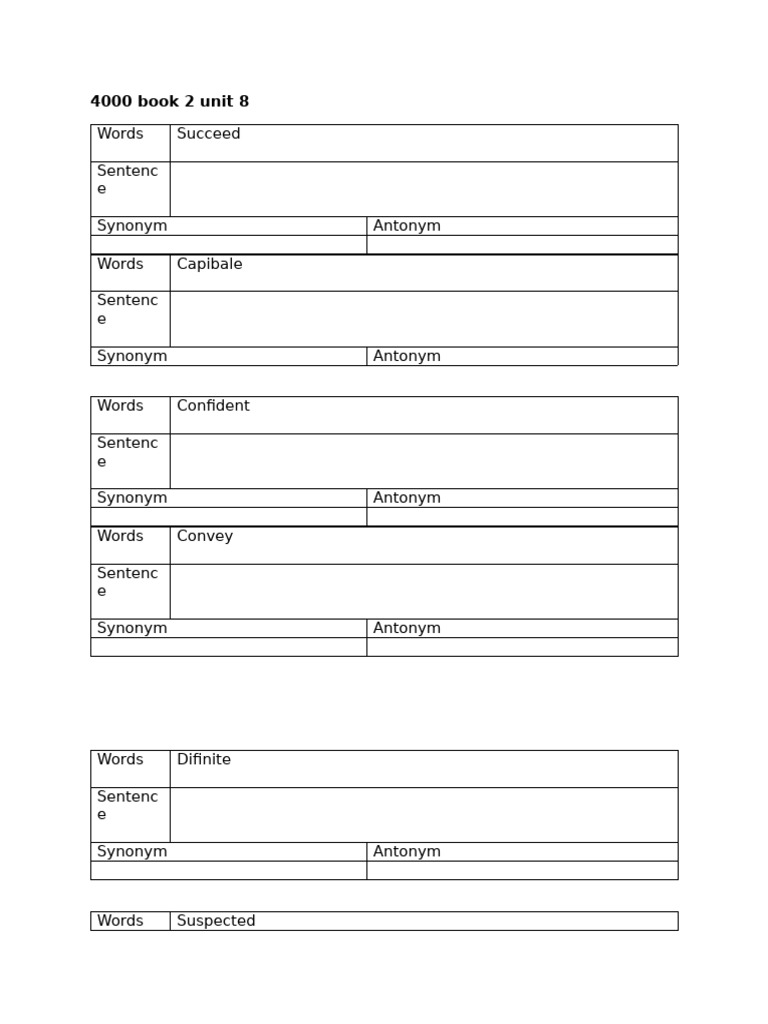 4000 Book 2 Word List | PDF