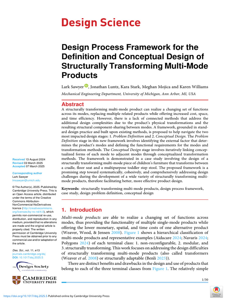 Design Process Framework For The Definition and Co | PDF