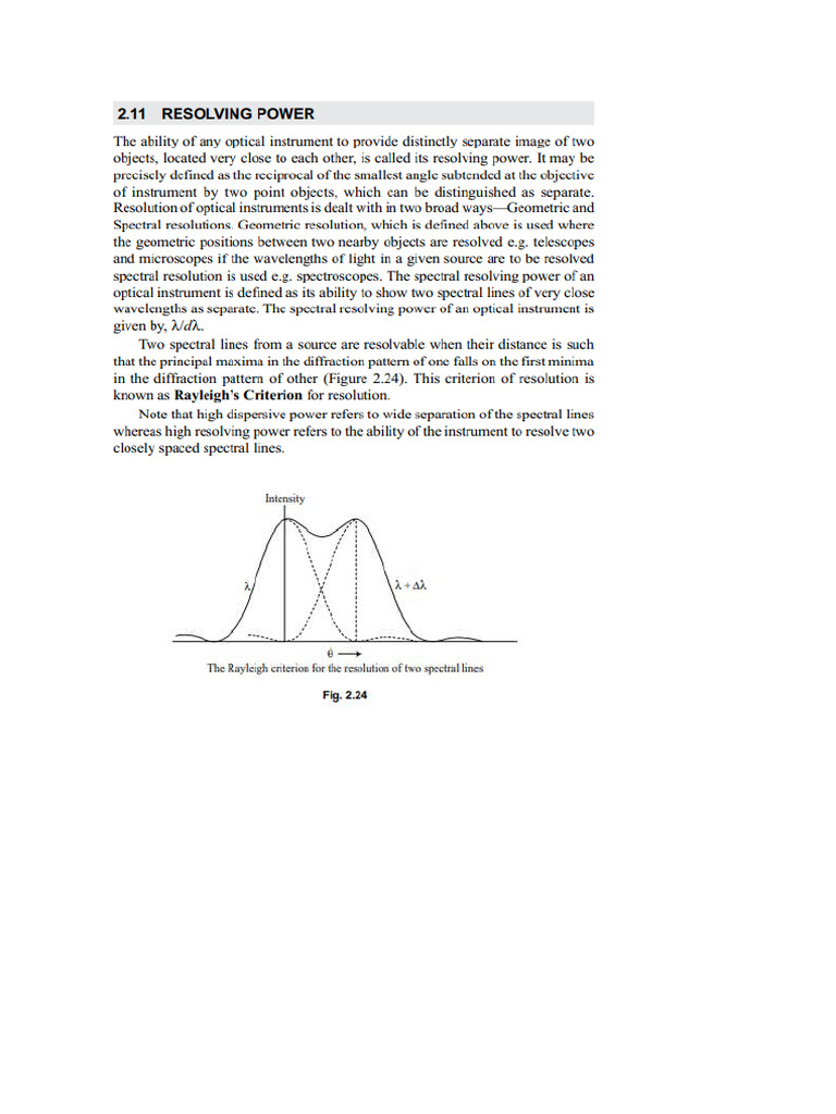 Resolving Power Grating | PDF | Diffraction | Wavelength
