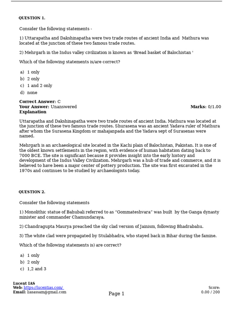 GS 1 -Full Length Test 8 | PDF