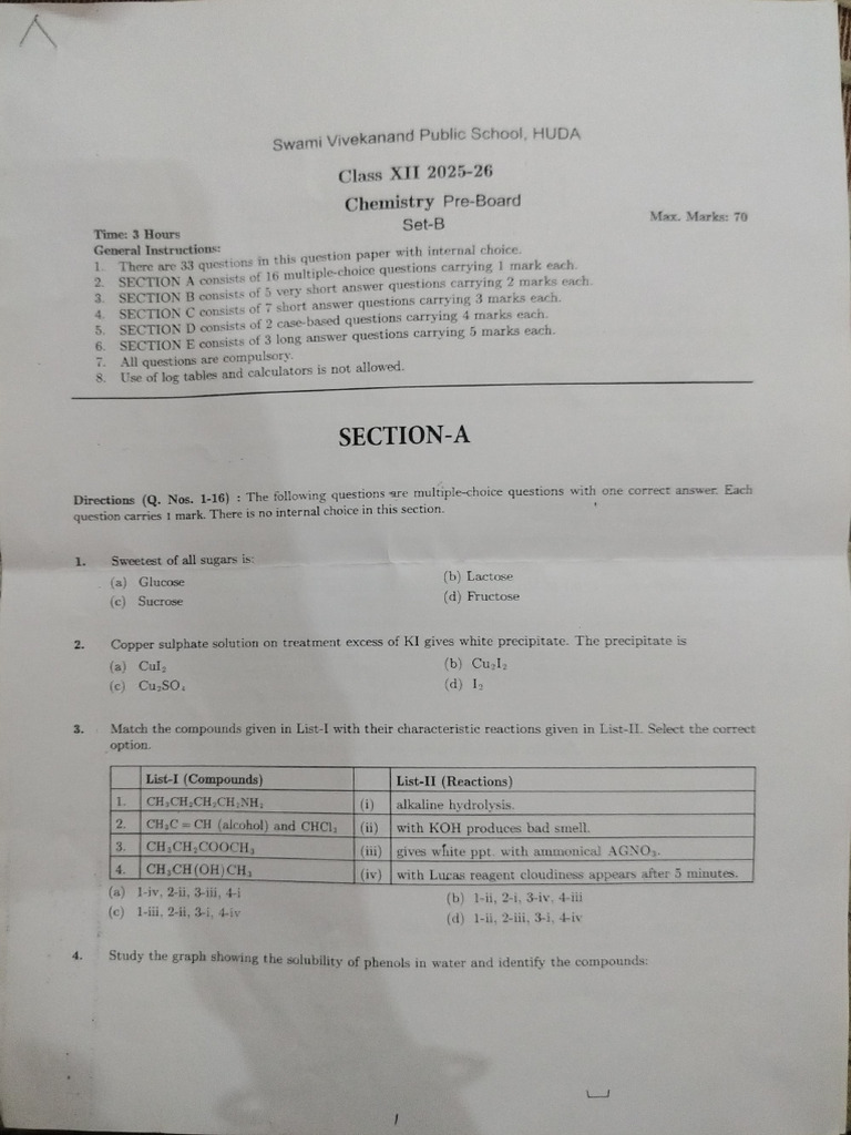 Chem Pre Board | PDF