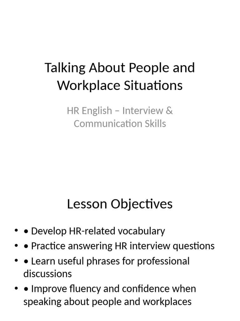 HR English Lesson Plan | PDF