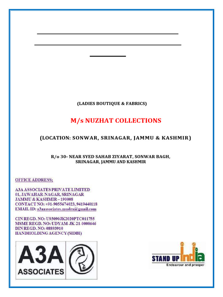 Nuzhat Collections DPR 5 Lacs - 095354 | PDF | Depreciation | Financial ...