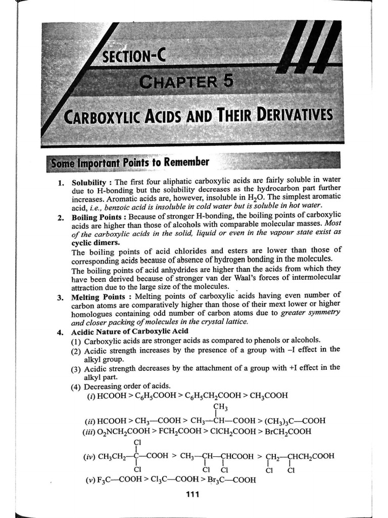 Carboxylic Acids and Their Derivatives | PDF