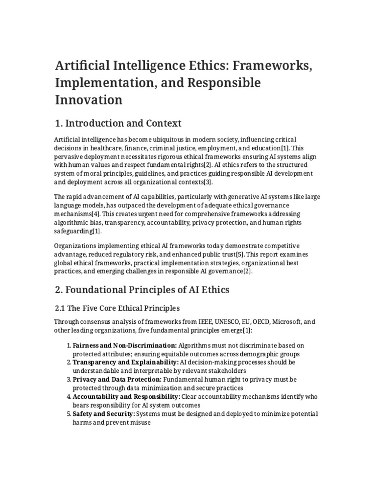 AI Ethics & Responsible Innovation | PDF | Artificial Intelligence ...
