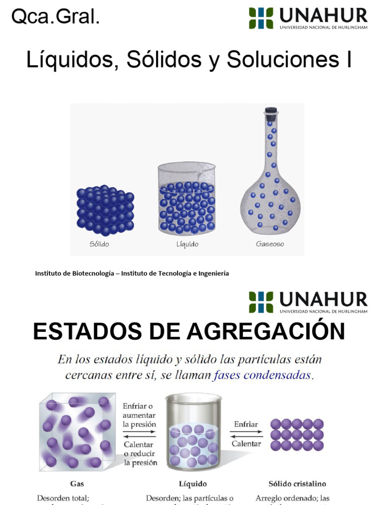 Unidad V A - Líquidos, Solidos, Soluciones | PDF | Líquidos | Concentración