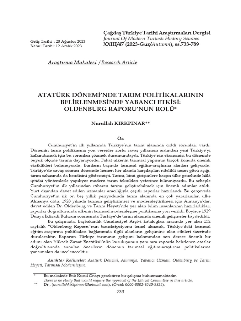 Foreign Influence in the Determination of Agricultural Policies in the ...