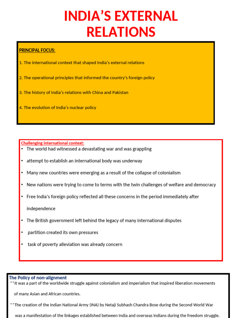 India’s External Relations (1) | PDF | India–Pakistan Relations | Pakistan