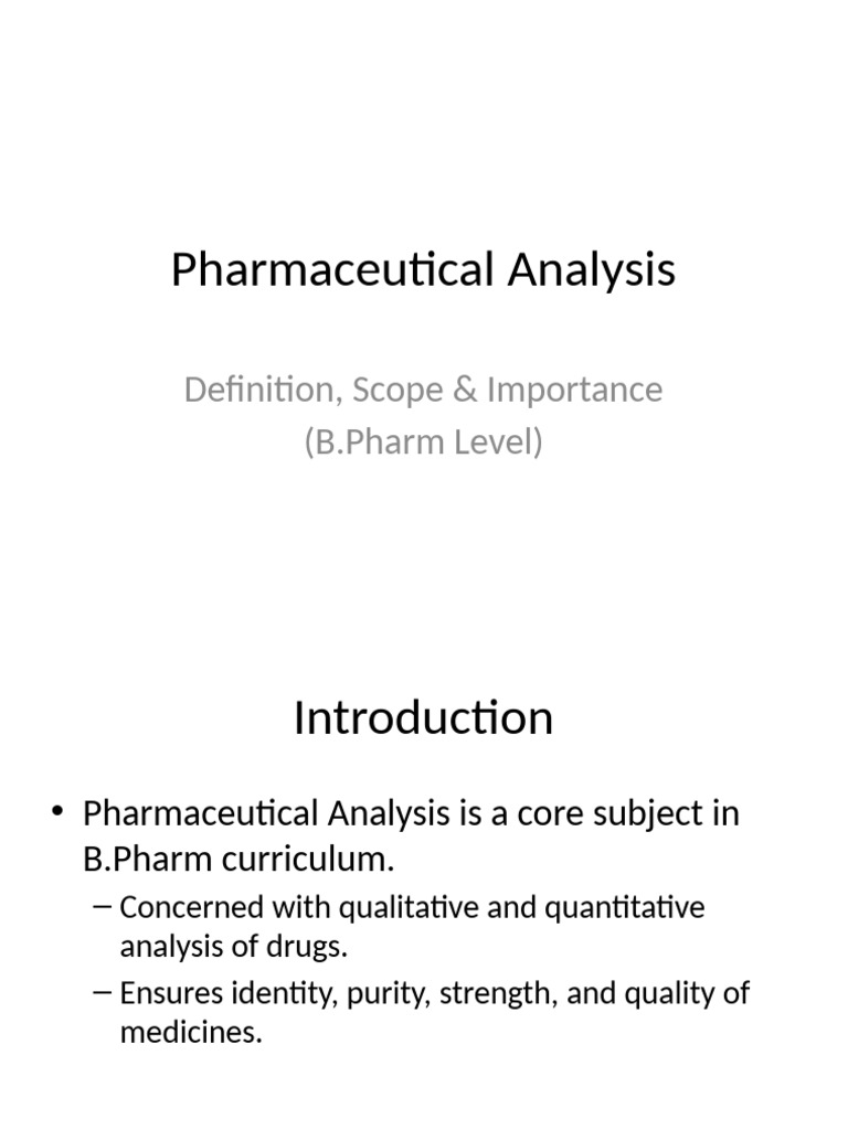 Pharmaceutical Analysis BPharm With Diagrams | PDF
