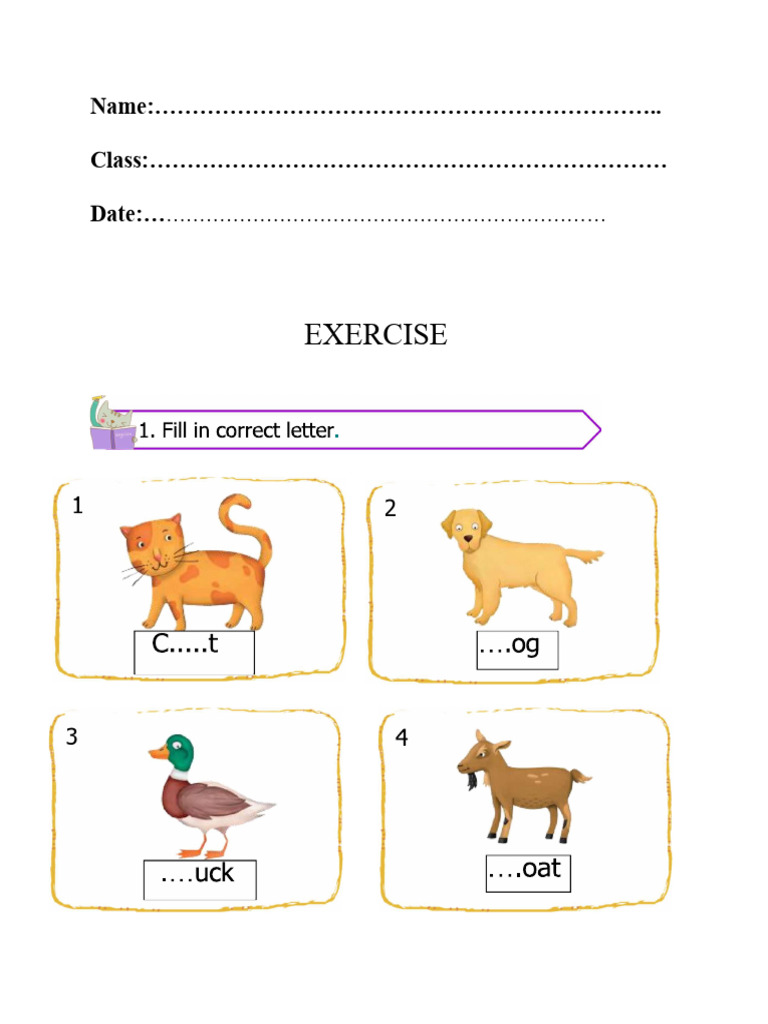 Exercise: Name: .. Class: Date | PDF
