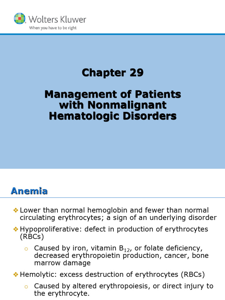 Chapter 29 - Management of Patients With Nonmalignant Hematologic ...