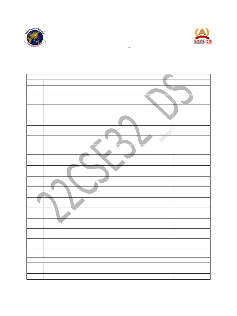 22CSE32_DataStructures_QB_2023-24 _Module 1 and Module 2 | PDF | Queue ...