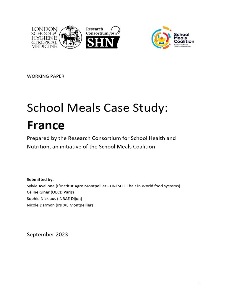 France School Meals Case Study Analysis | PDF | School Meal | Desserts