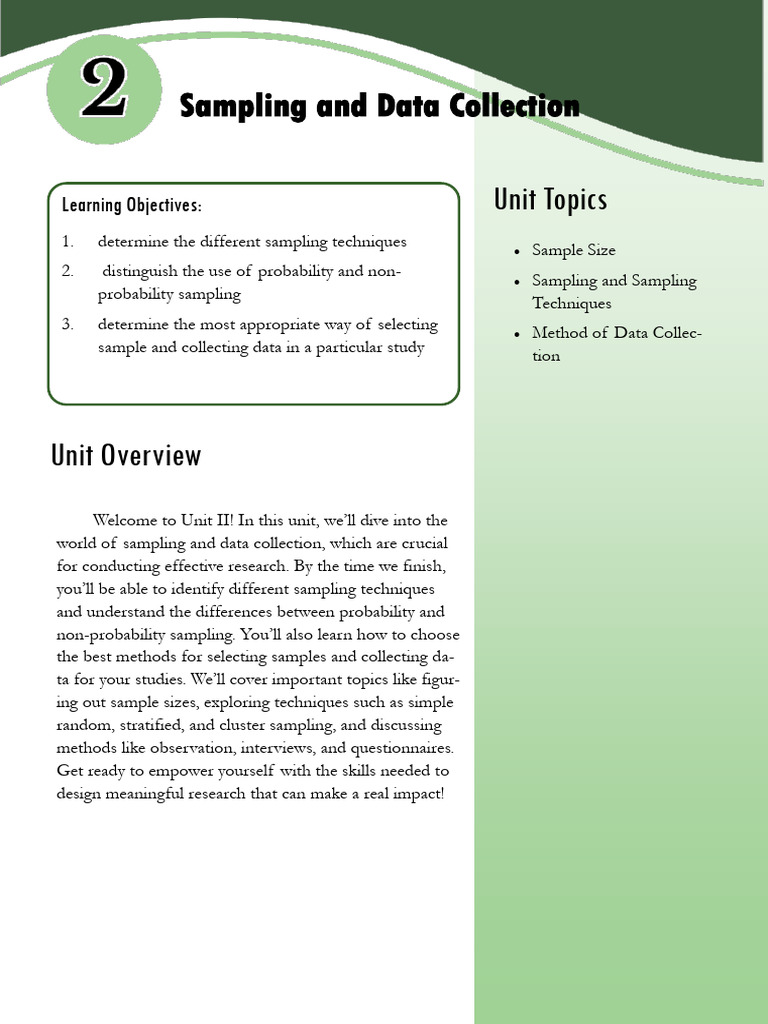 Sampling Techniques and Data Collection | PDF | Sampling (Statistics ...