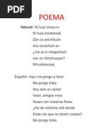 10 Poemas en Náhuatl Traducidos Al Español | PDF | Náhuatl | azteca