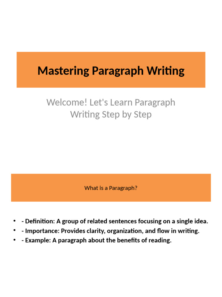 Mastering Effective Paragraph Writing | PDF