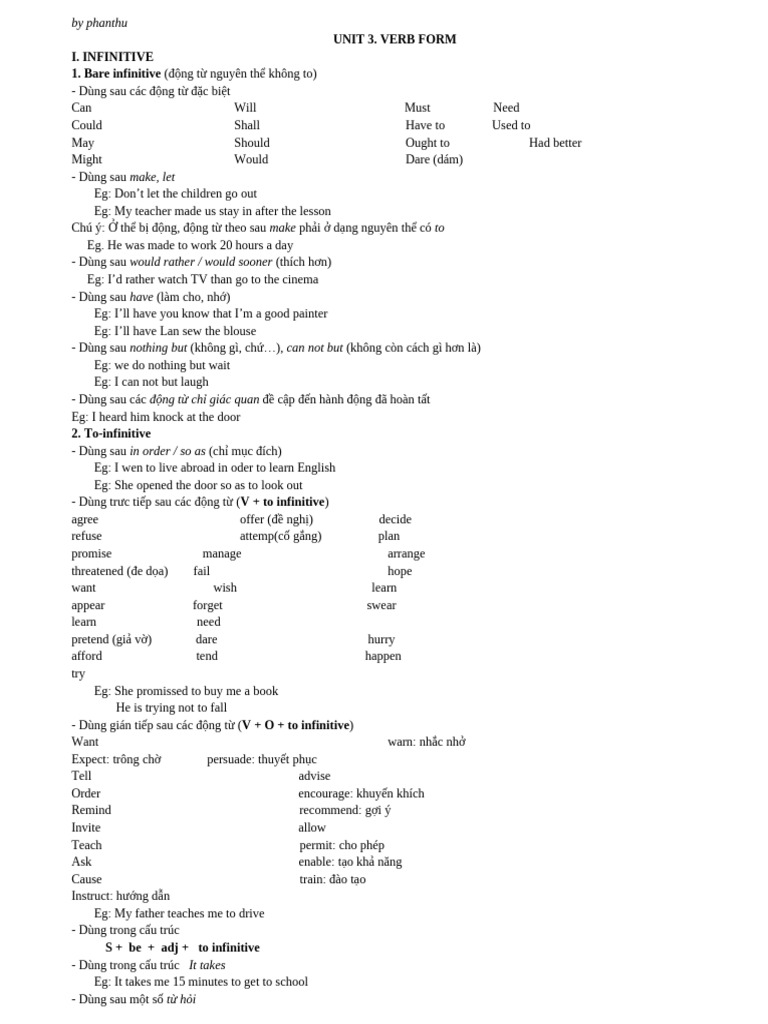 Topic 2 Verb Form | PDF