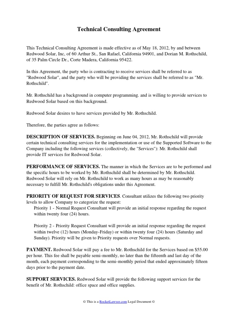 Technical Consulting Agreement | PDF | Intellectual Property | Indemnity