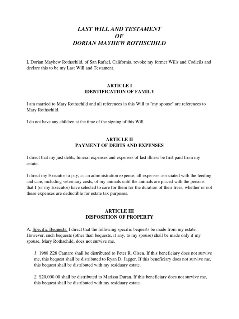 Simple Will | PDF | Will And Testament | Fiduciary