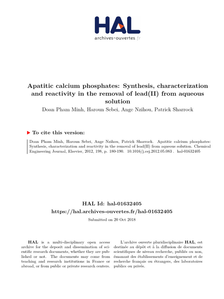 Apatitic Calcium Phosphates | PDF | Phosphate | Calcium