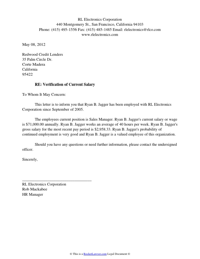 Salary Verification Letter | PDF