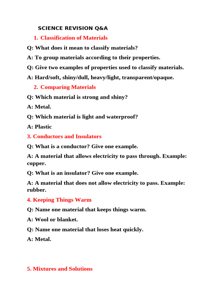 Science Notes Grade 4.Docx Ans | PDF