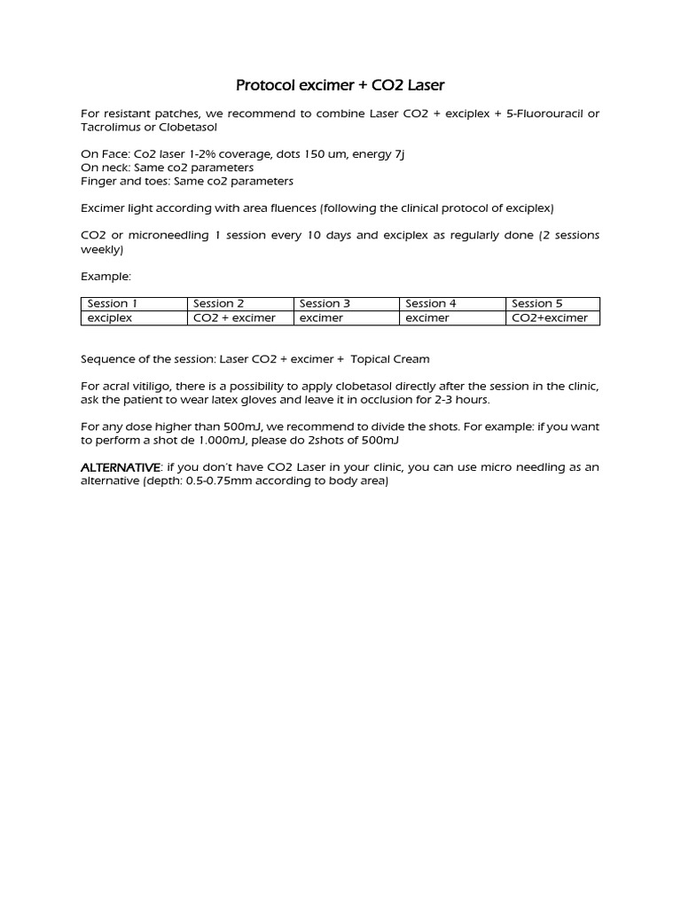 Protocol Hypopigmentation Due To Laser | PDF